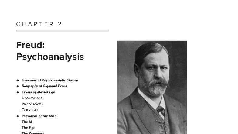 Chapter 2 - Freud: Overview of Psychoanalysis and Key Concepts - Studocu