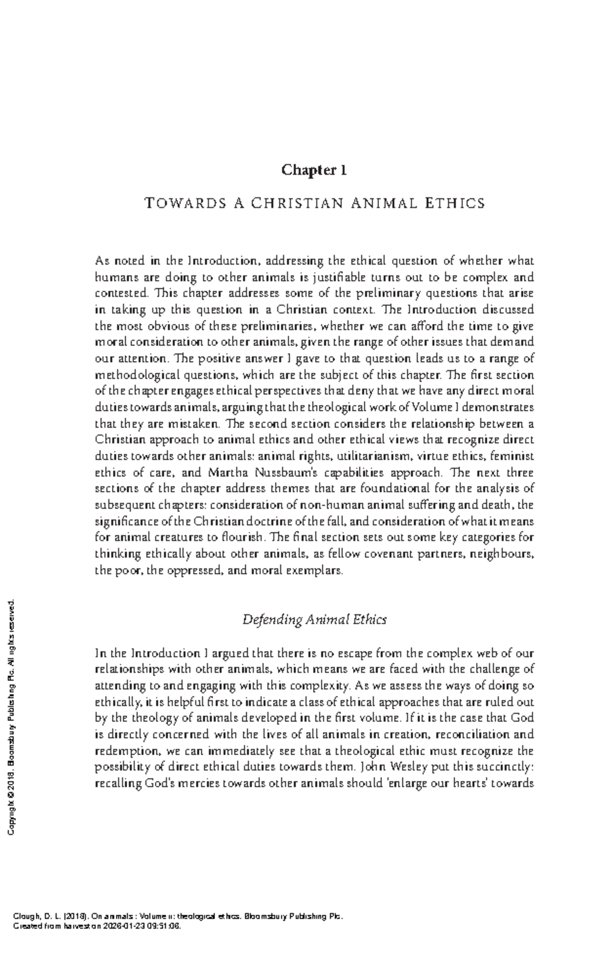 On Animals II: Theological Ethics - Chapter 1: Christian Animal Ethics ...