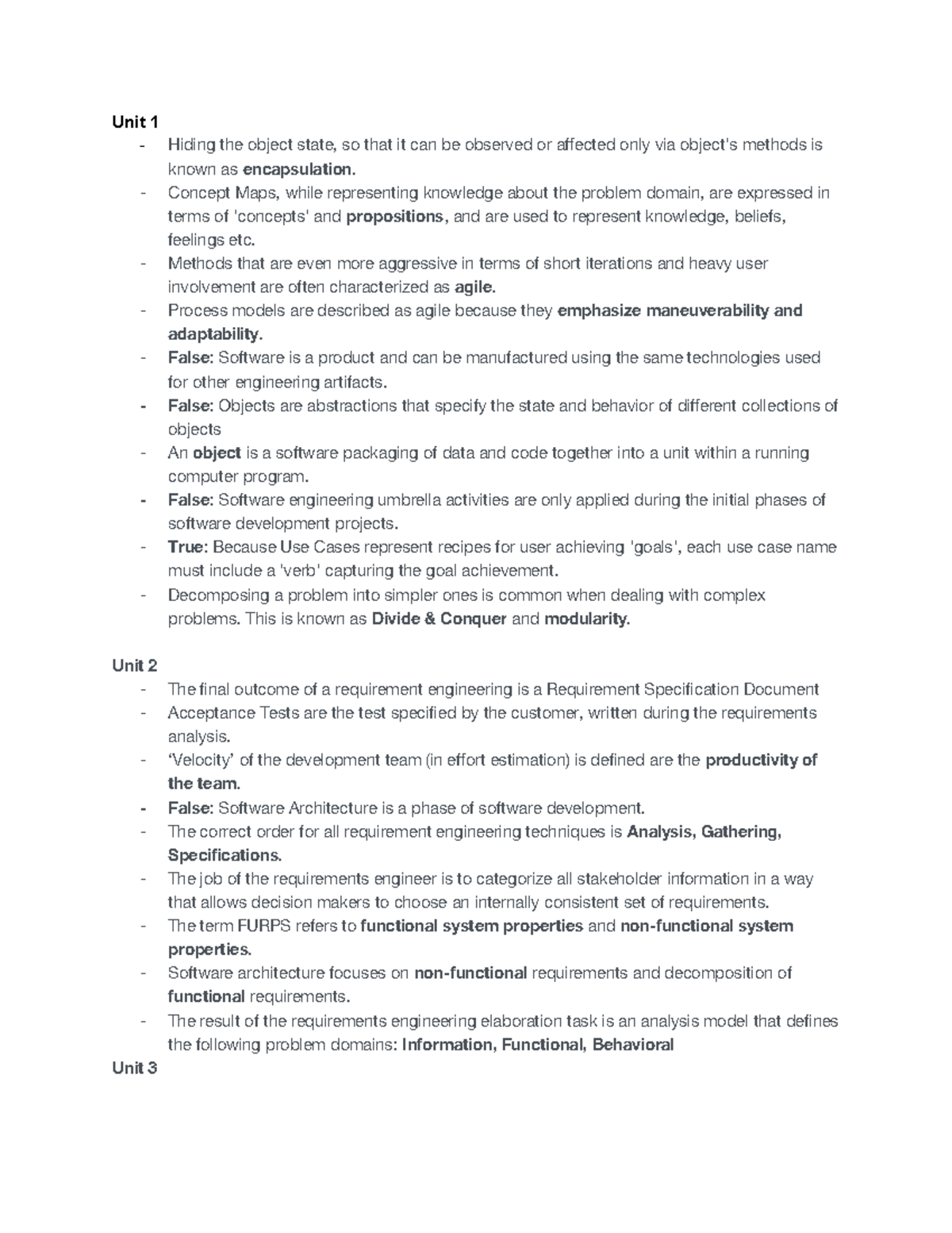 Notes CS 2401 Software Engineering 1 - Unit 1 - Hiding the object state ...