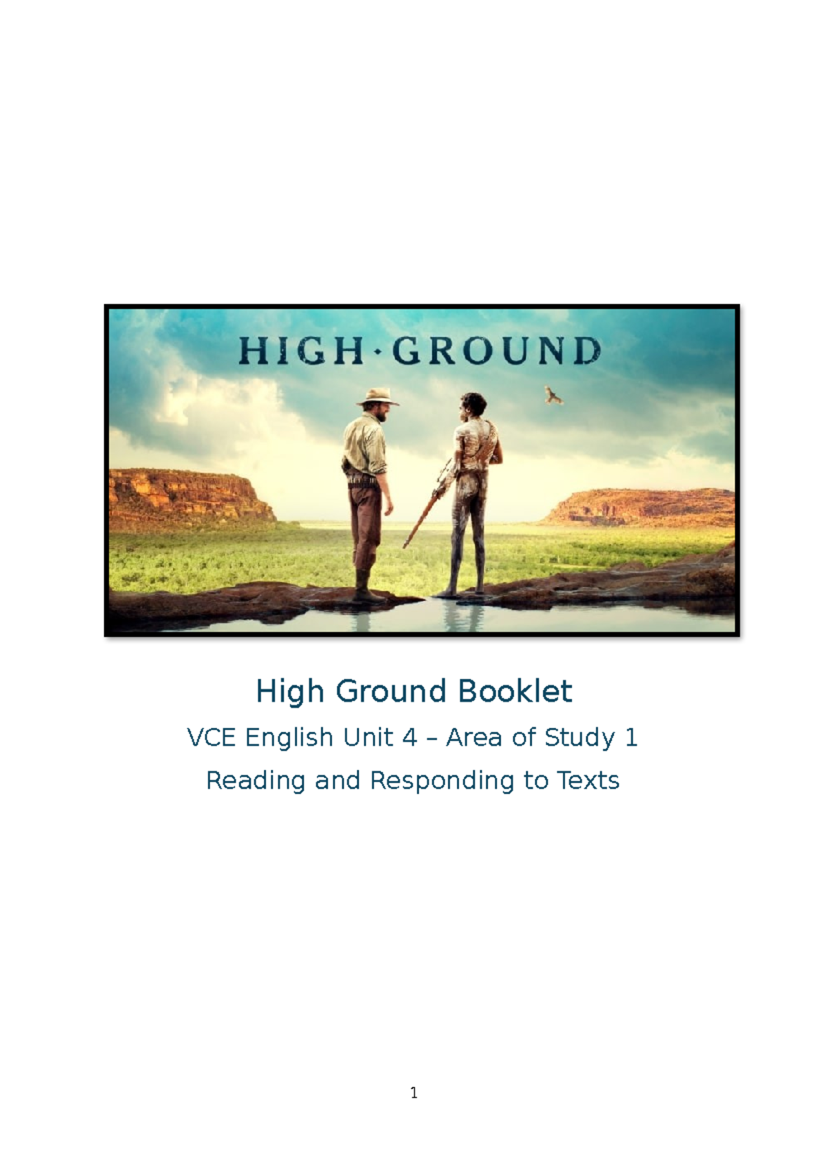 High Ground Booklet VCE English Unit 4 AOS 1: Reading & Responding ...