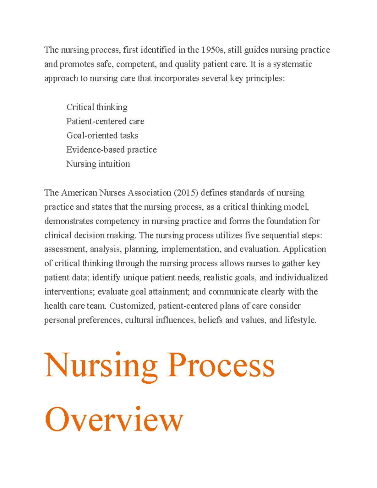 Nursing Process: Goals and Interventions for Impaired Urinary Function ...
