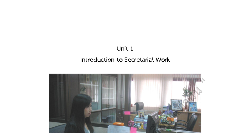 Unit 1: Introduction to Secretarial Work - Qualifications & Duties ...