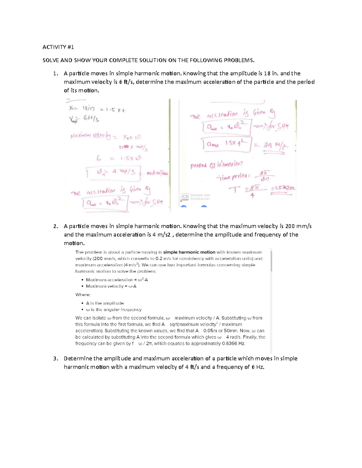Vibration Engineering Problems - VIB 301 Assignment Solutions - Studocu