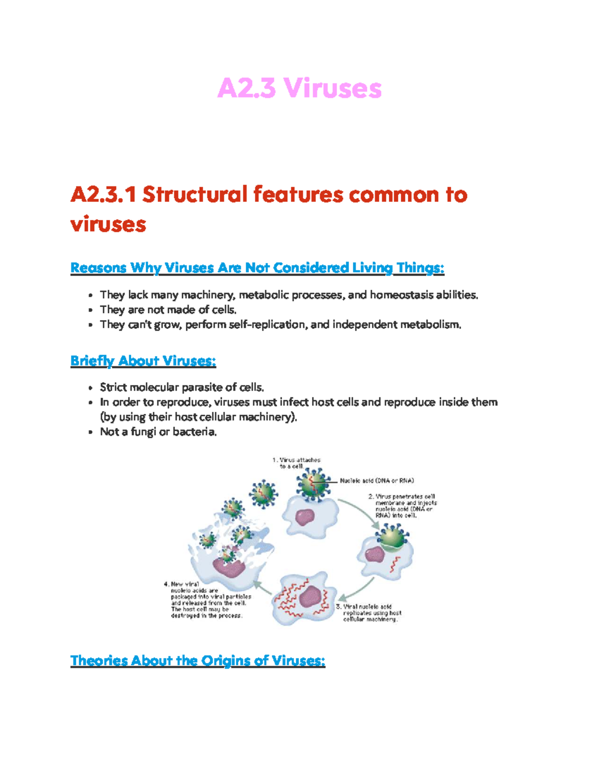 A2.3 Viruses (HL): Structure, Life Cycle, and Evolution Insights - Studocu