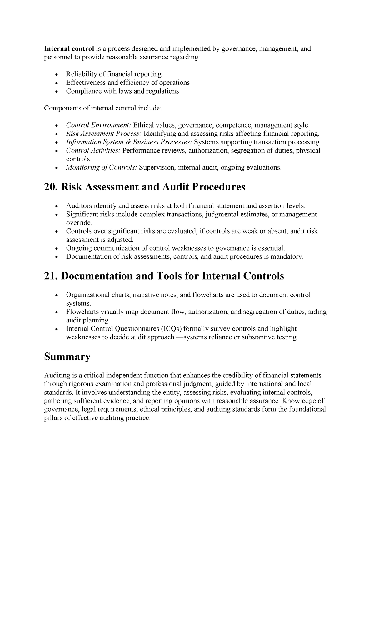Abc - Internal Control and Audit Procedures Overview - Studocu