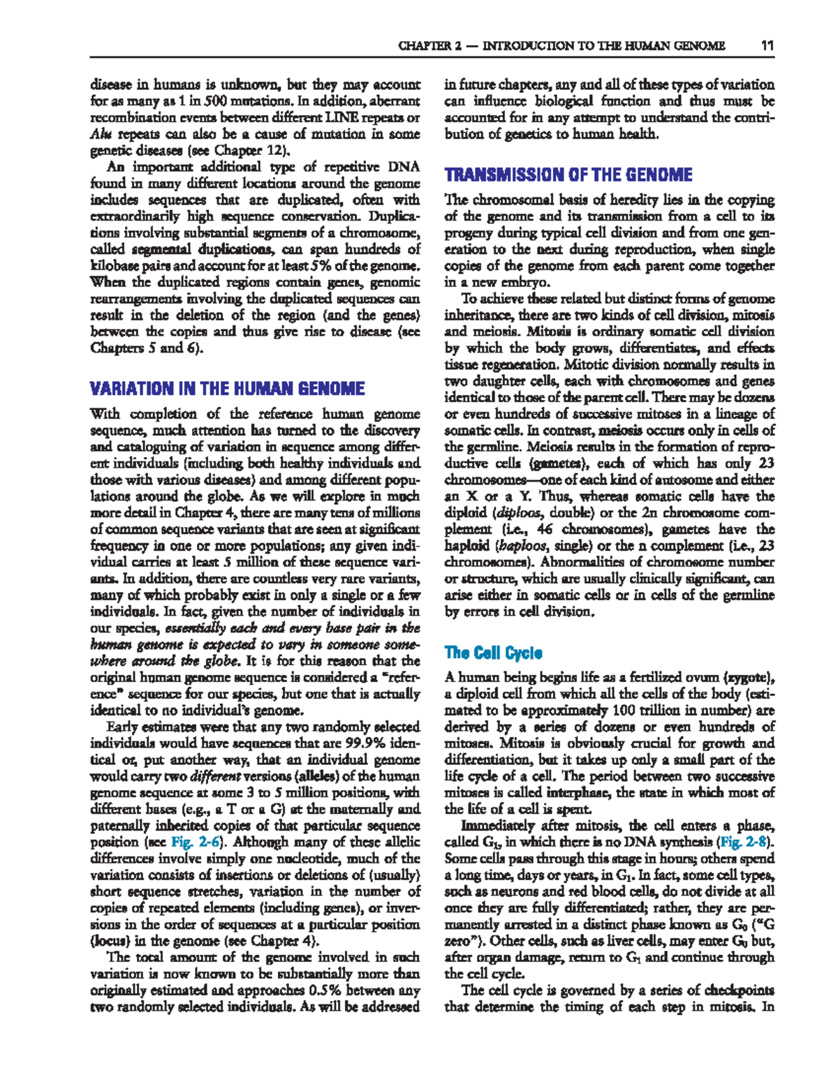 CHAPTER 2: INTRODUCTION TO THE HUMAN GENOME - THOMPSON GENETICS IN ...