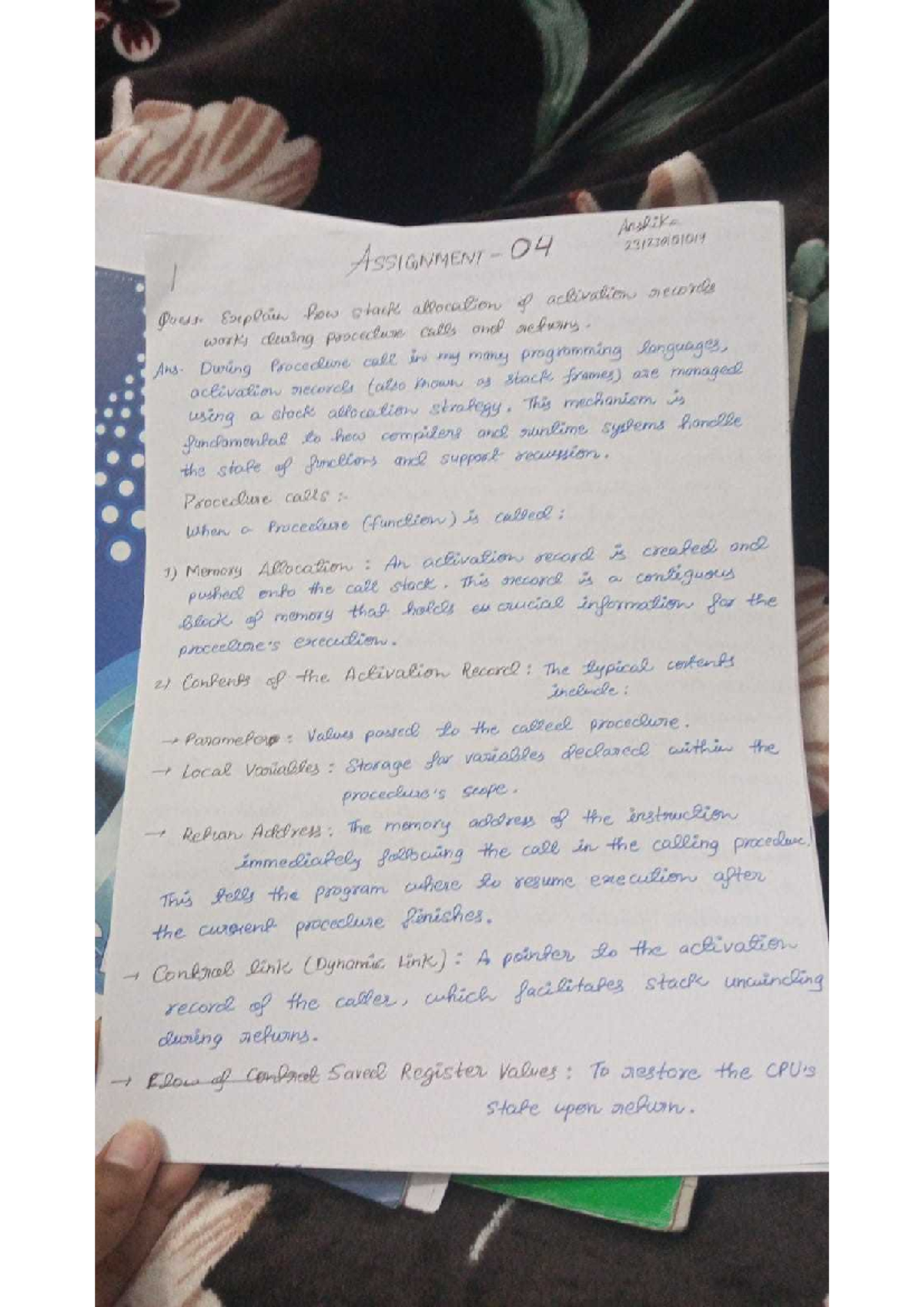 Assignment 04: Stack Allocation & Garbage Collection Insights - Studocu