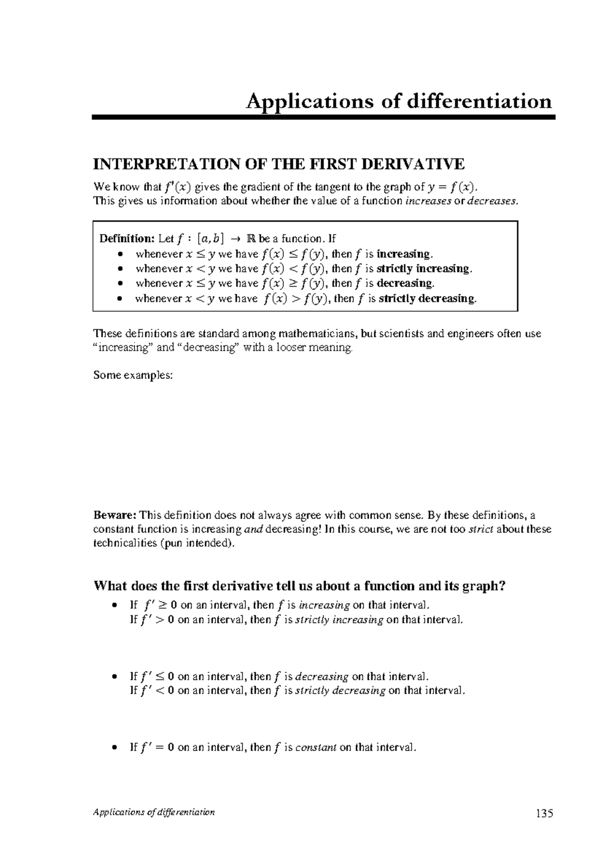 Applications of Differentiation: First and Second Derivative Insights ...
