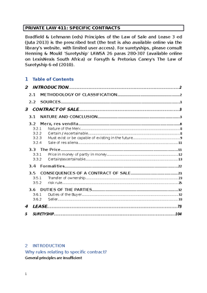 Suretyship Study Guide - THE LAW OF SURETYSHIPS COMPILED BY MRS L. RISTOW The nature of a ...