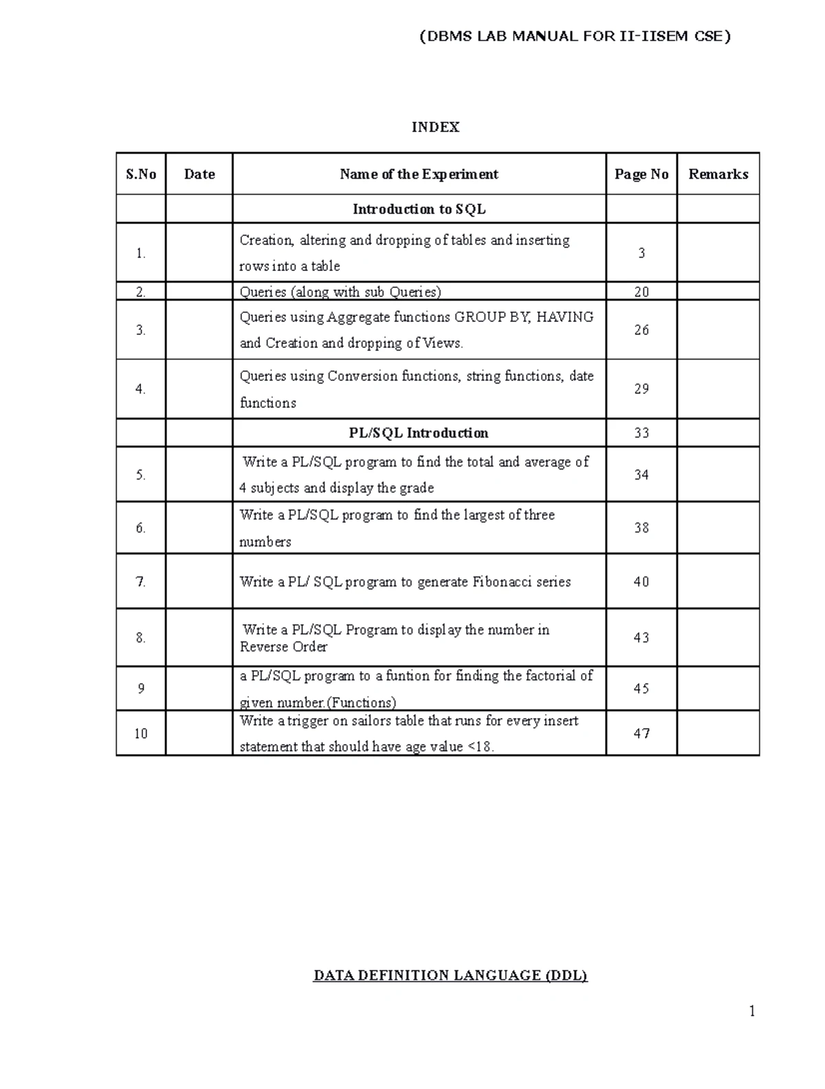 18CSC303J DBMS Course Plan - Database Management Systems - Studocu