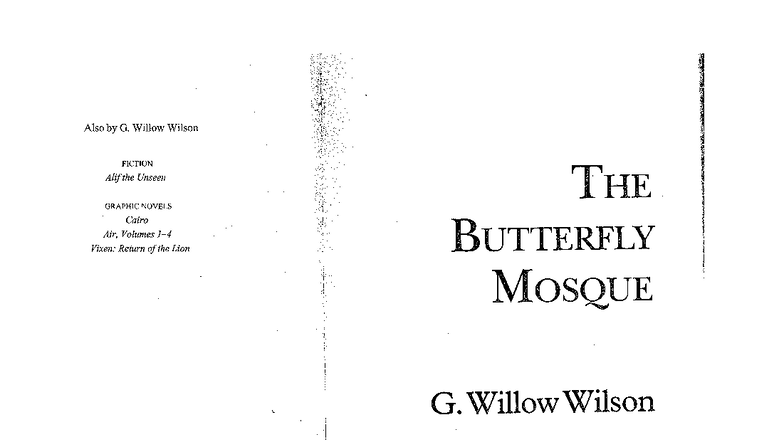 G. Willow Wilson's "The Butterfly Mosque": Insights & Reflections - Studocu
