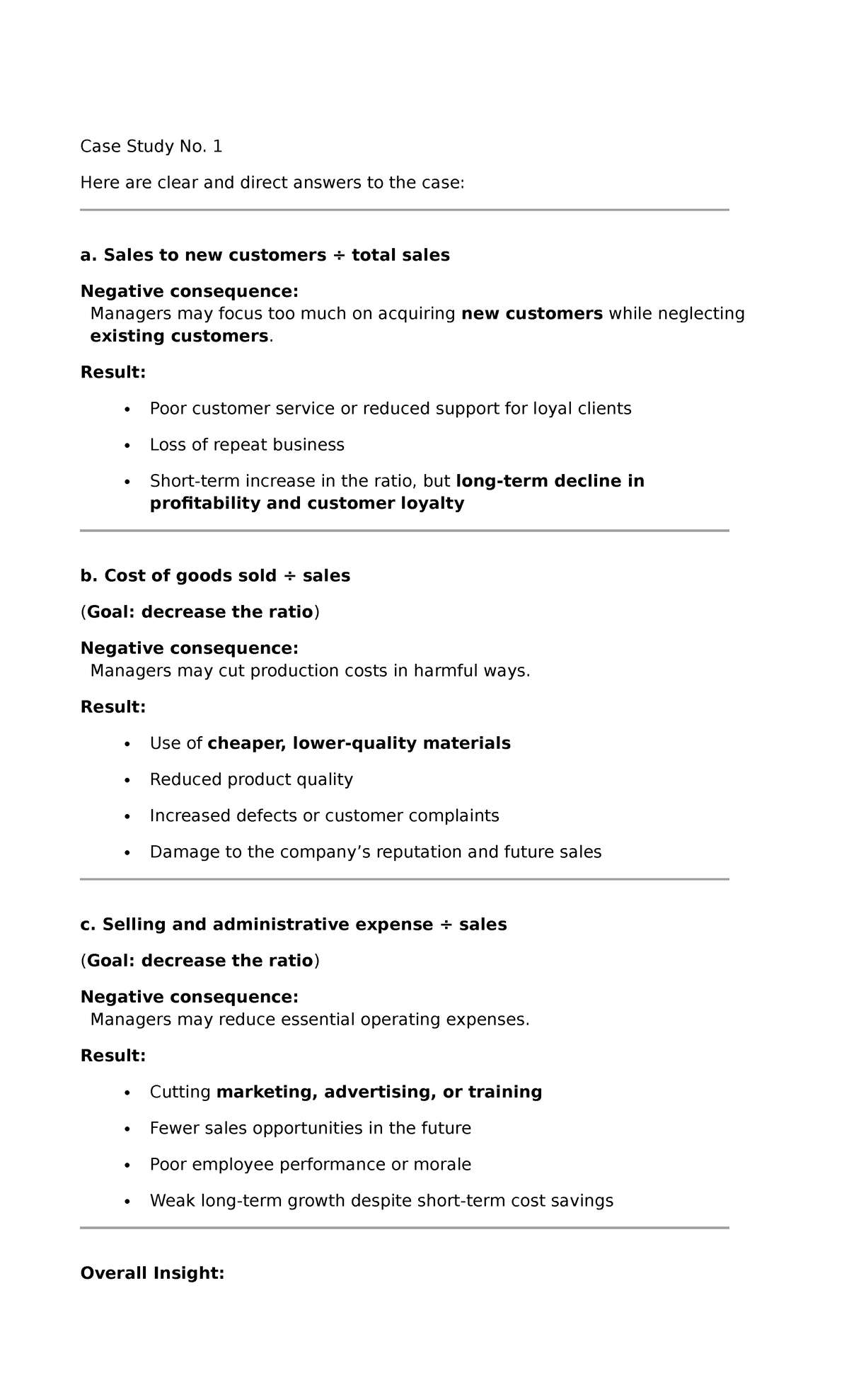 Case Study No. 1: Ethical Dilemmas in Managerial Decisions - Studocu