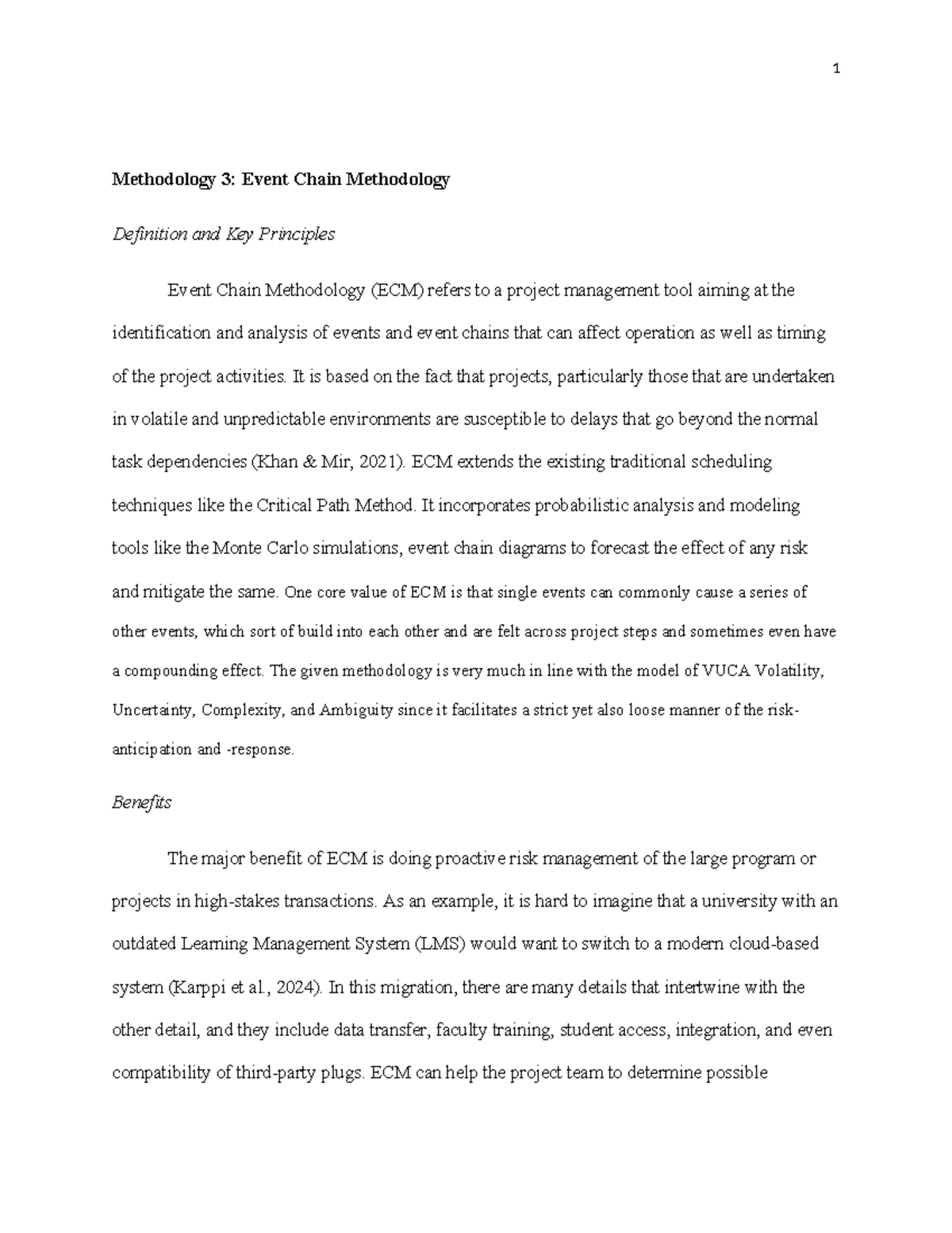 Event Chain Methodology (ECM): Definition & Key Principles - Studocu