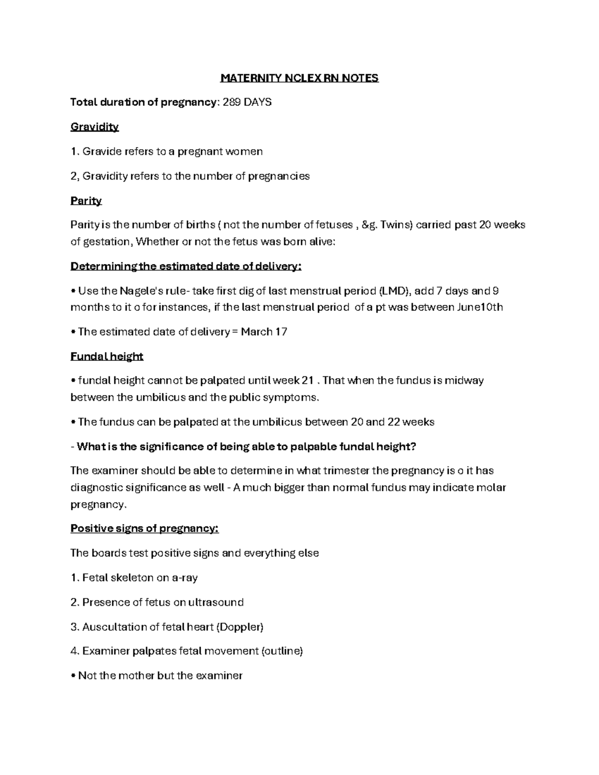 Maternity Nursing NCLEX-RN Study Notes: Key Concepts & Care Strategies ...