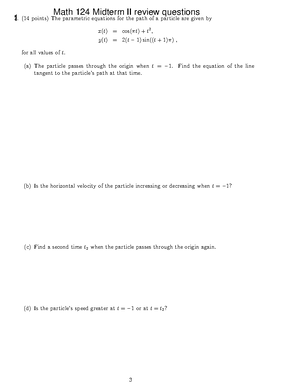 Math 124 A: Midterm 1 Study Guide - Winter 2025 - Studocu