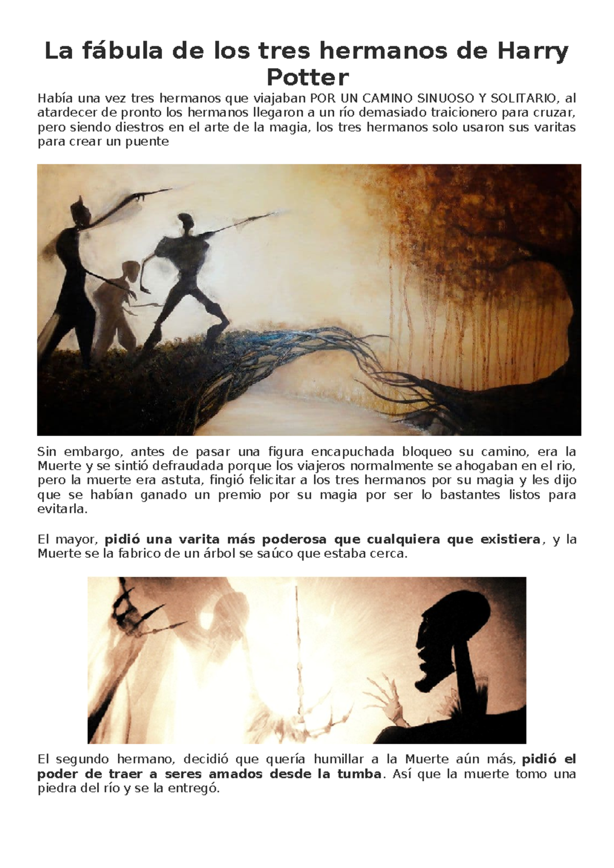 La fábula de los tres hermanos - Análisis de Harry Potter - Studocu