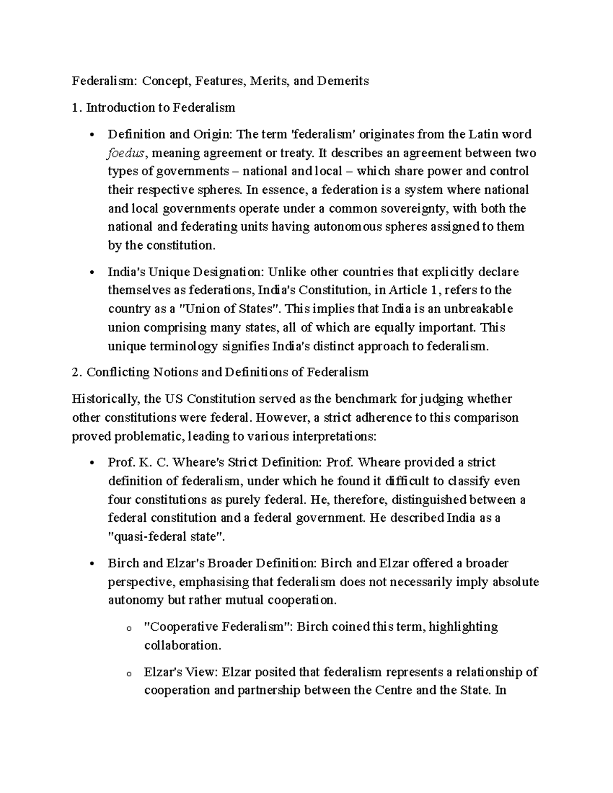Pol Sci 2 U1T4: Understanding Federalism - Concepts, Features, and ...