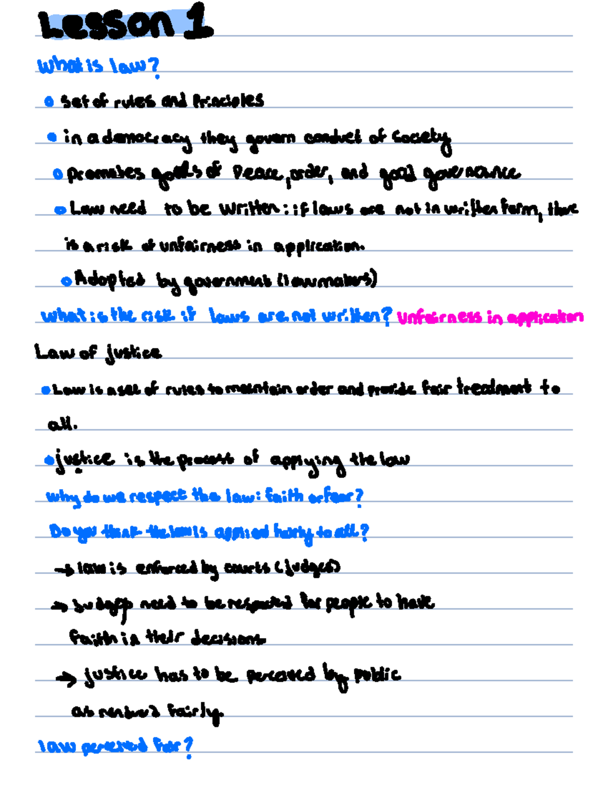 Lesson 1: Understanding Law, Ethics, and Governance in a Democracy ...