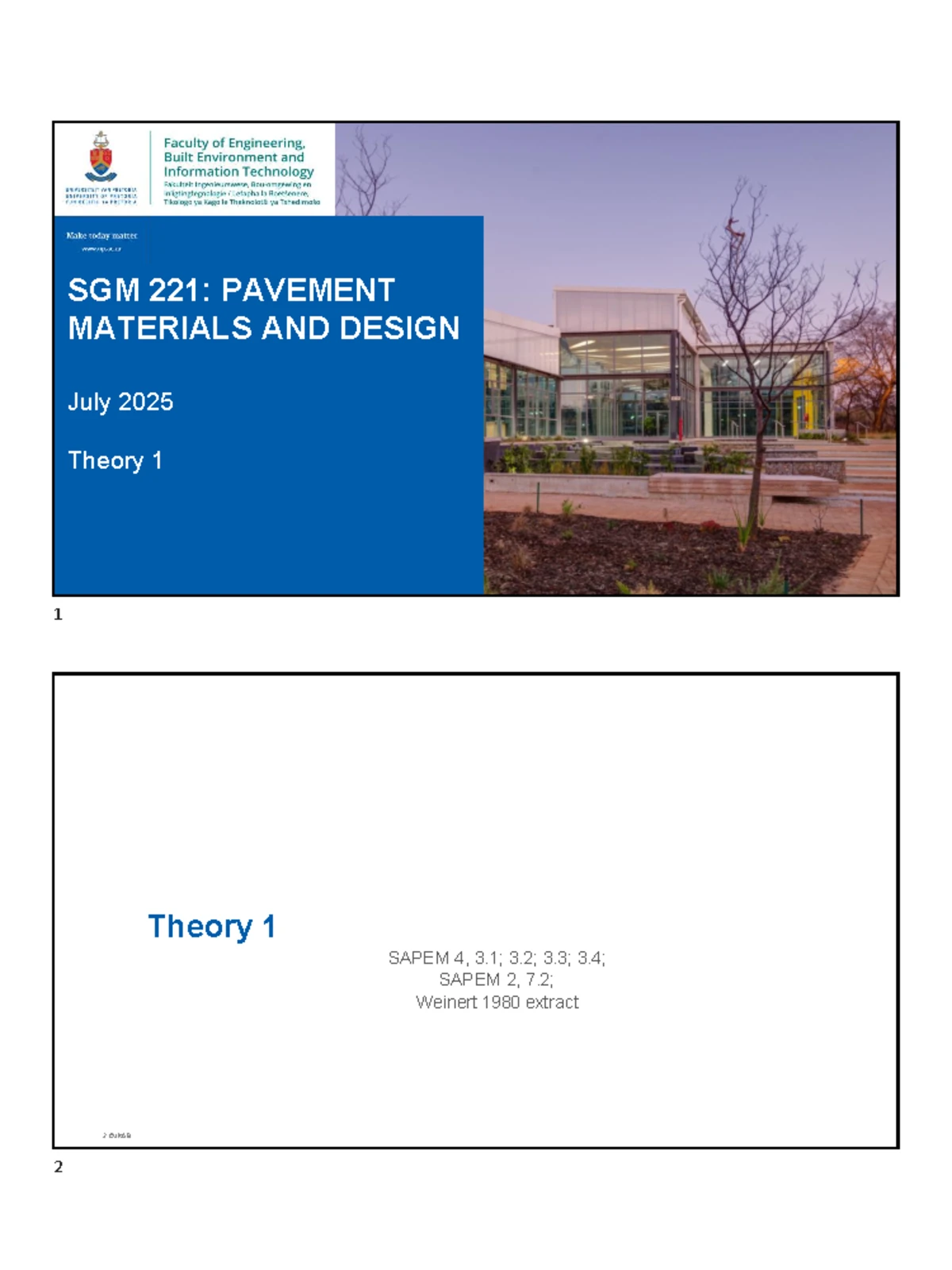 SGM 221: Pavement Materials and Design - Theory 2 Notes (July 2025 ...