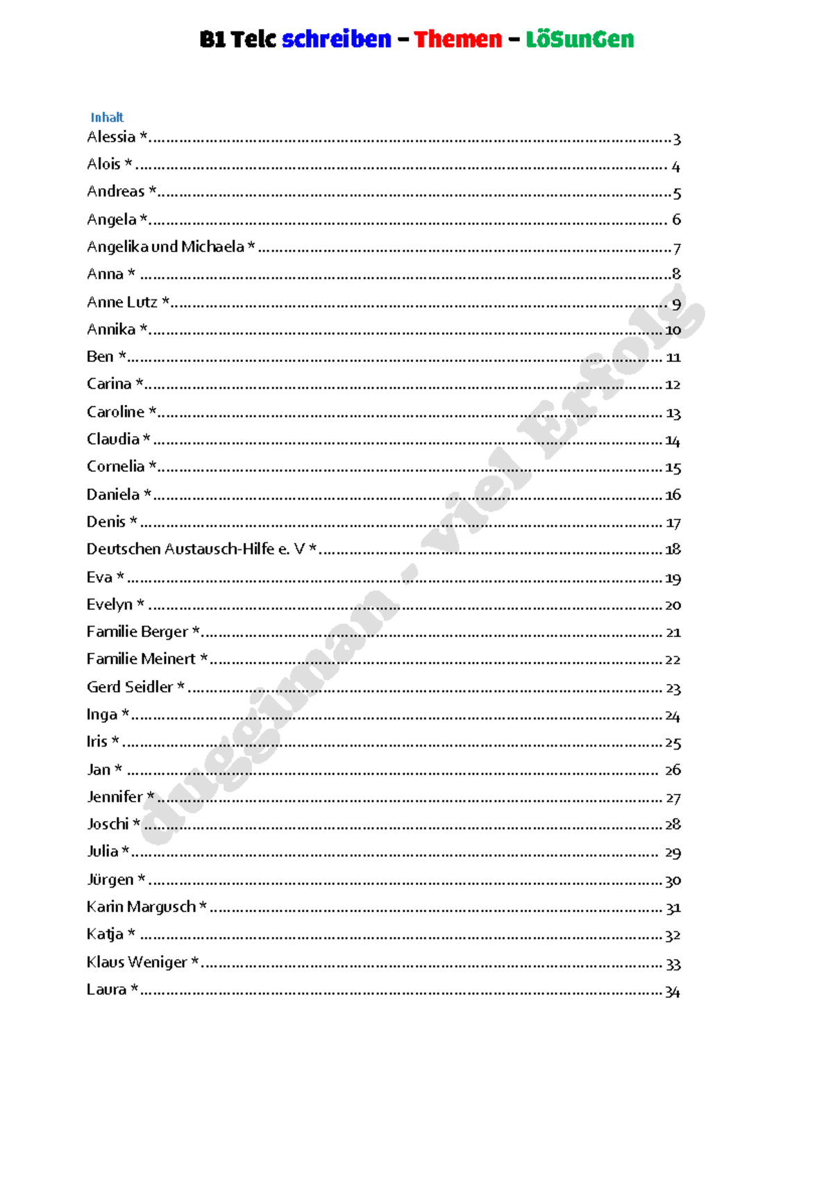 B1 Telc Schreiben – Themen & Lösungen für Prüfungsvorbereitung - Studocu