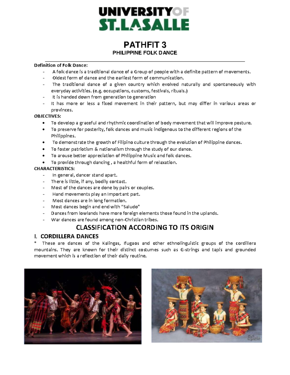 PATHFIT 3: Philippine Folk Dance Overview and Characteristics - Studocu