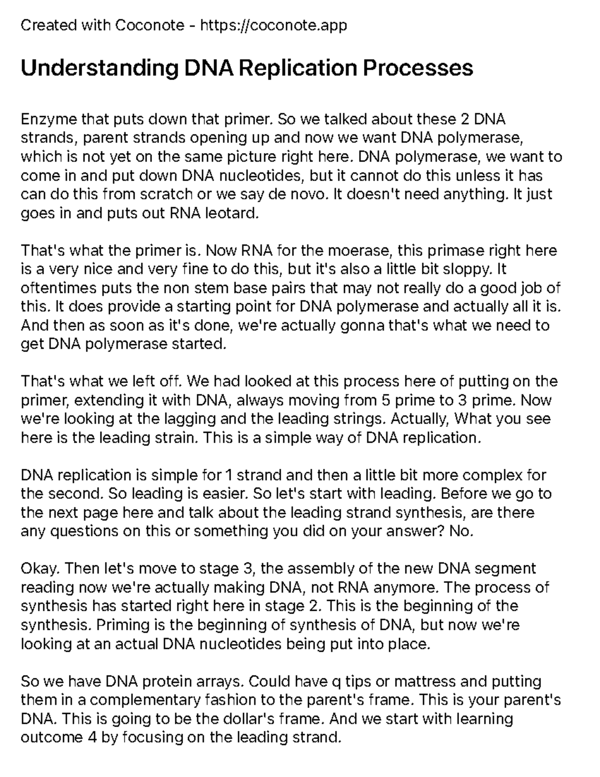 Understanding DNA Replication: Leading and Lagging Strand Synthesis (BIO101) - Created with ...