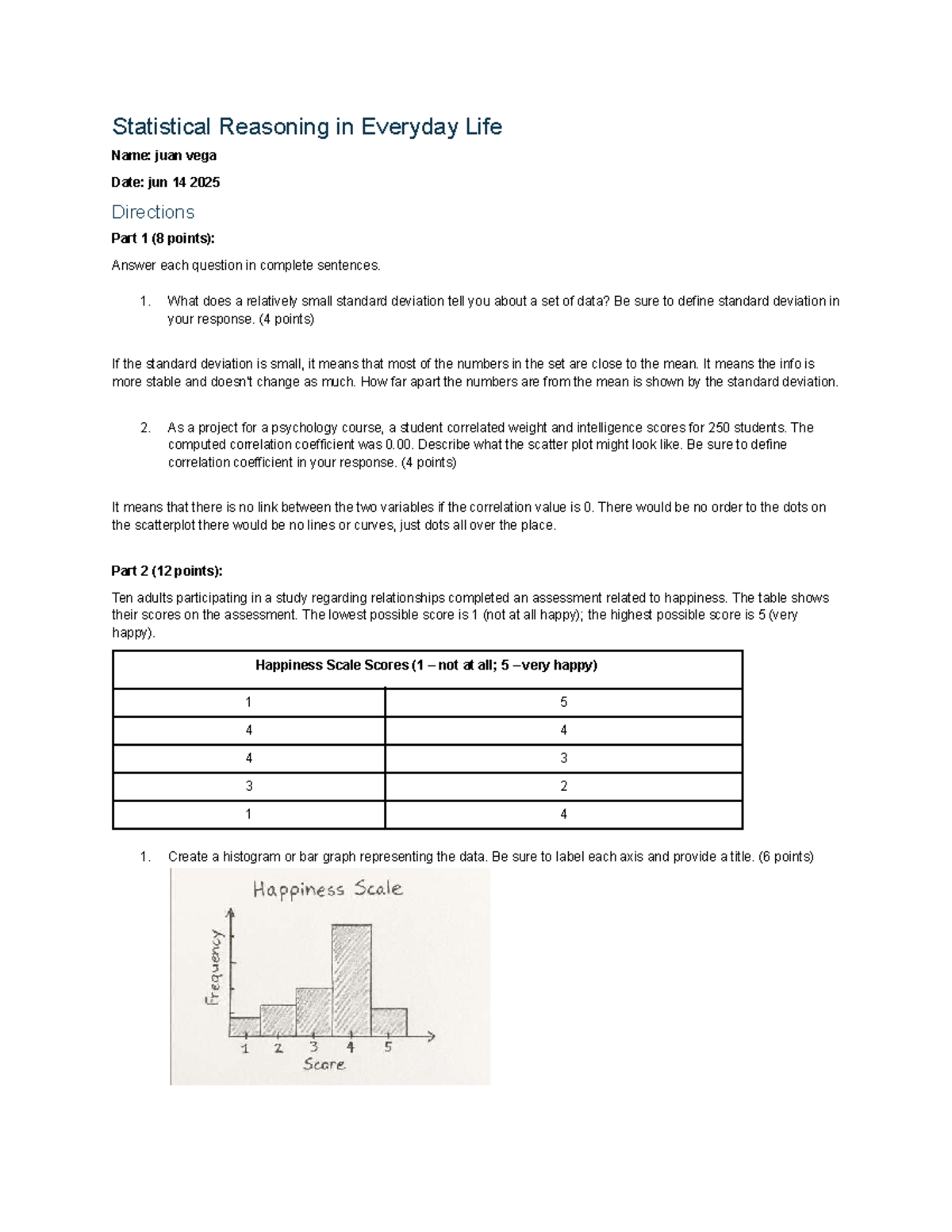 Statistical Reasoning in Everyday Life: AP PSY 01.04 Assignment - Studocu