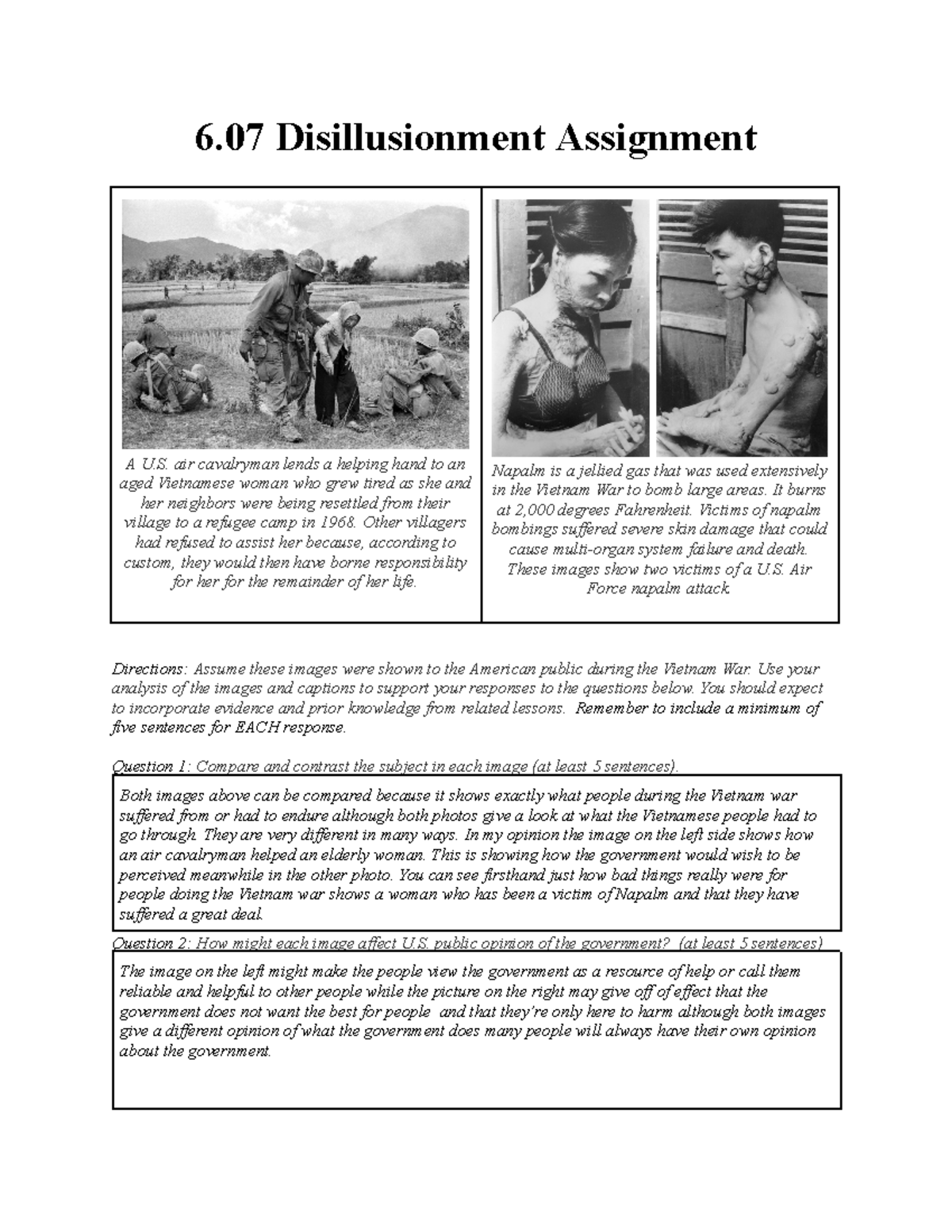 6.07 Assignment: Analyzing Public Perception During Vietnam War - Studocu