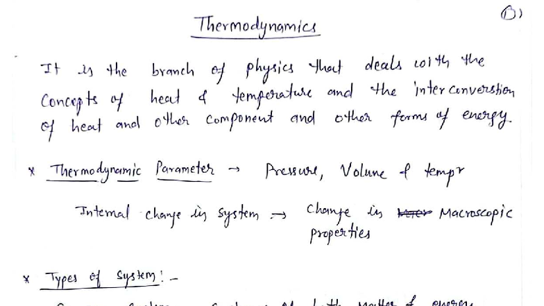 Thermodynamics Notes: Key Concepts and Laws (Course Code: PHYS 101 ...