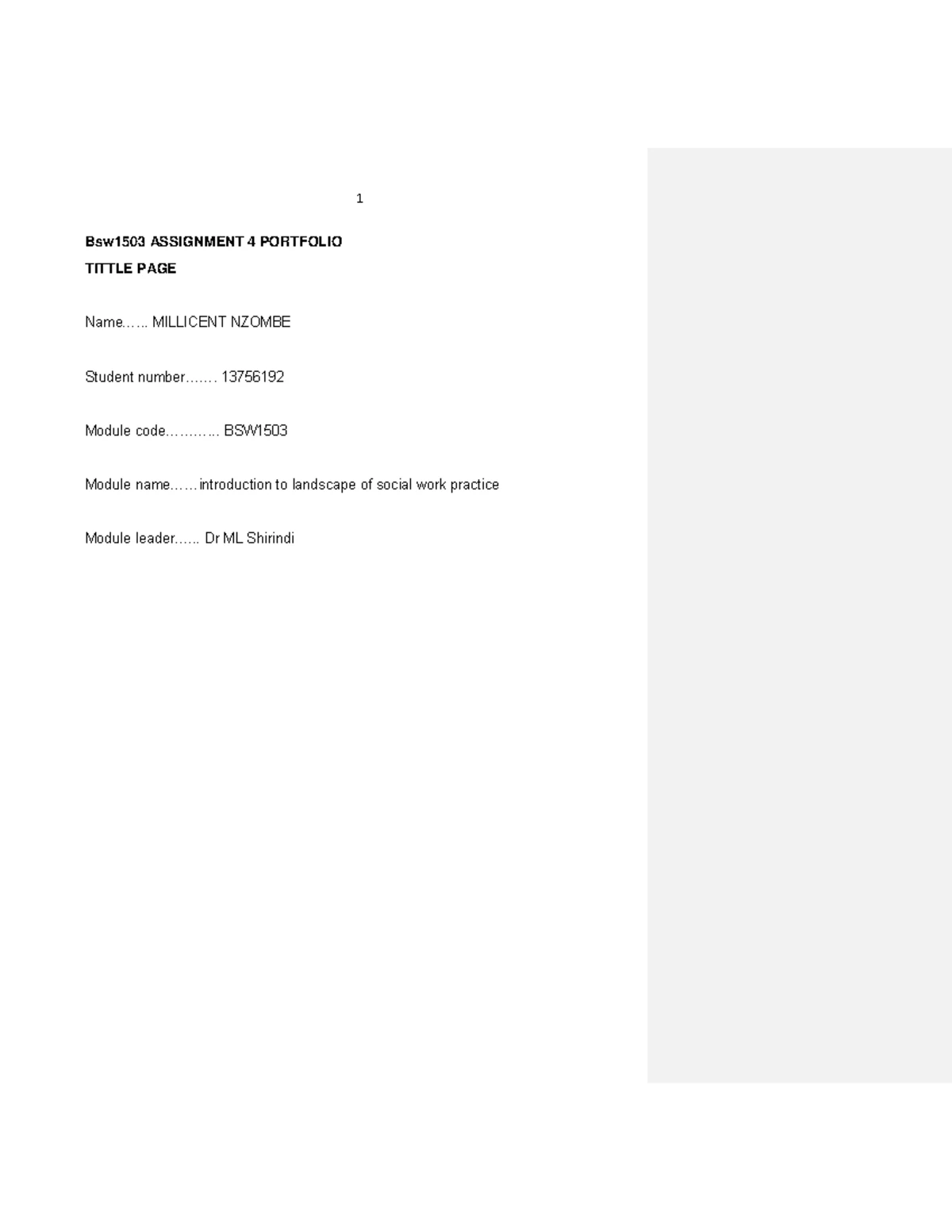 Comprehensive POE Report for BSW3705: Community Work & Case Studies ...