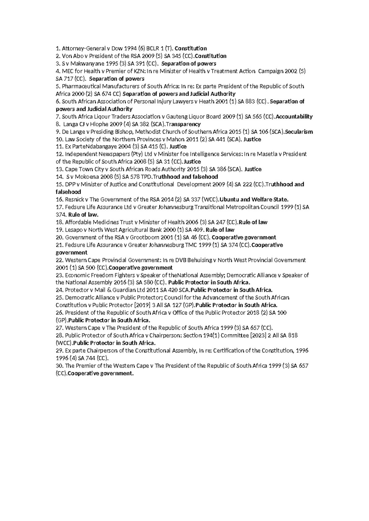 Case Laws in Constitutional Law: Key Judgments and Principles - Studocu