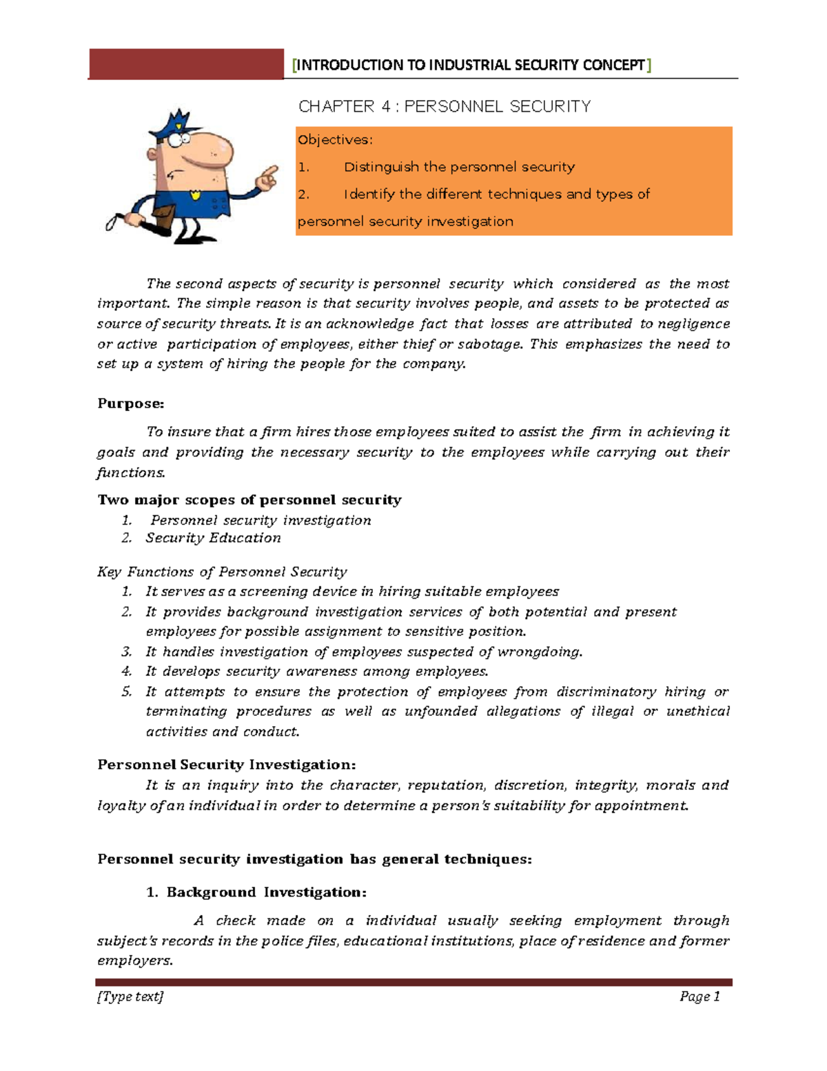 Chapter 4 - Personnel Security: Ensuring Safety and Integrity - Studocu