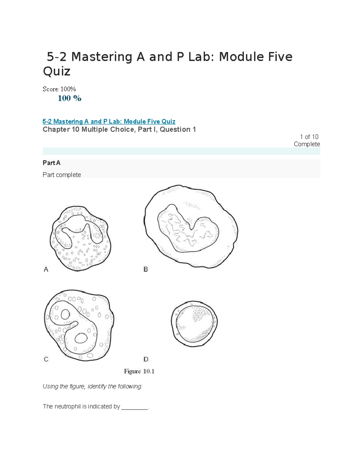 5-2 A&P Lab Module 5 Quiz: Questions on Blood and Heart Anatomy - Studocu