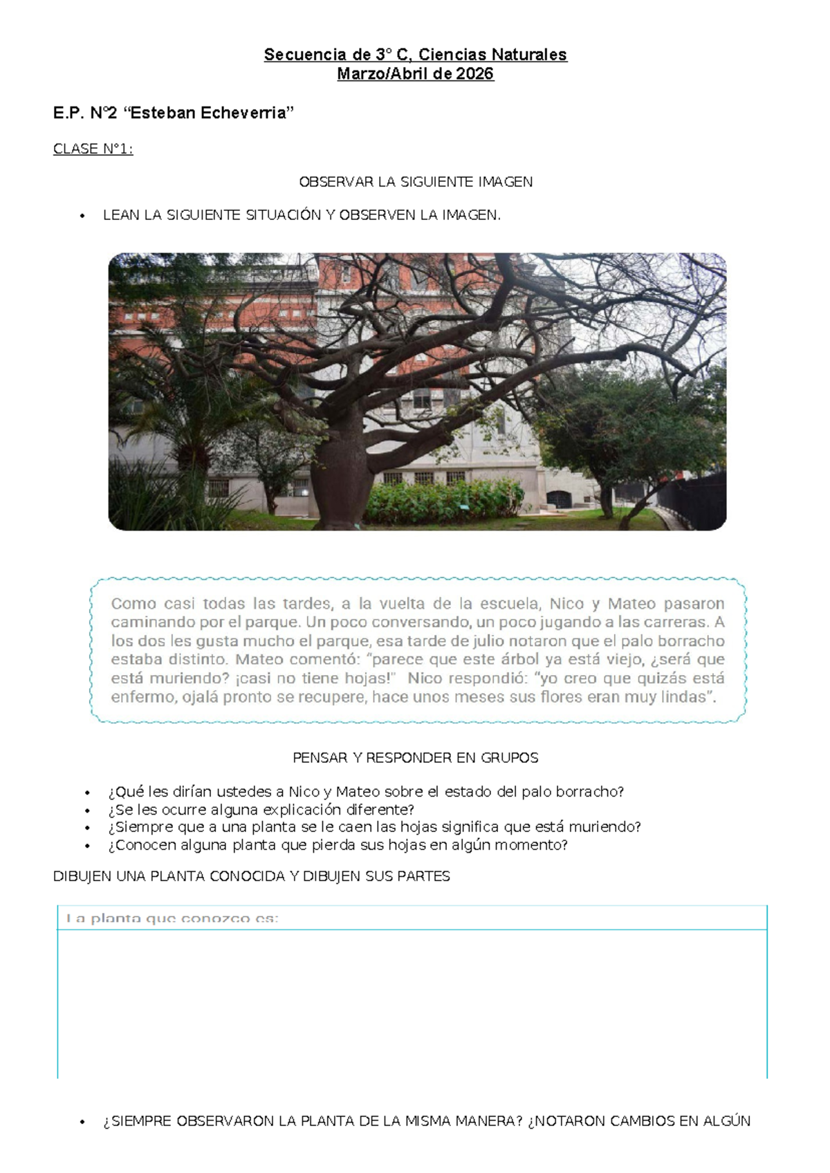 Secuencia de Ciencias Naturales 2026 E.P. - Observación y Análisis de ...