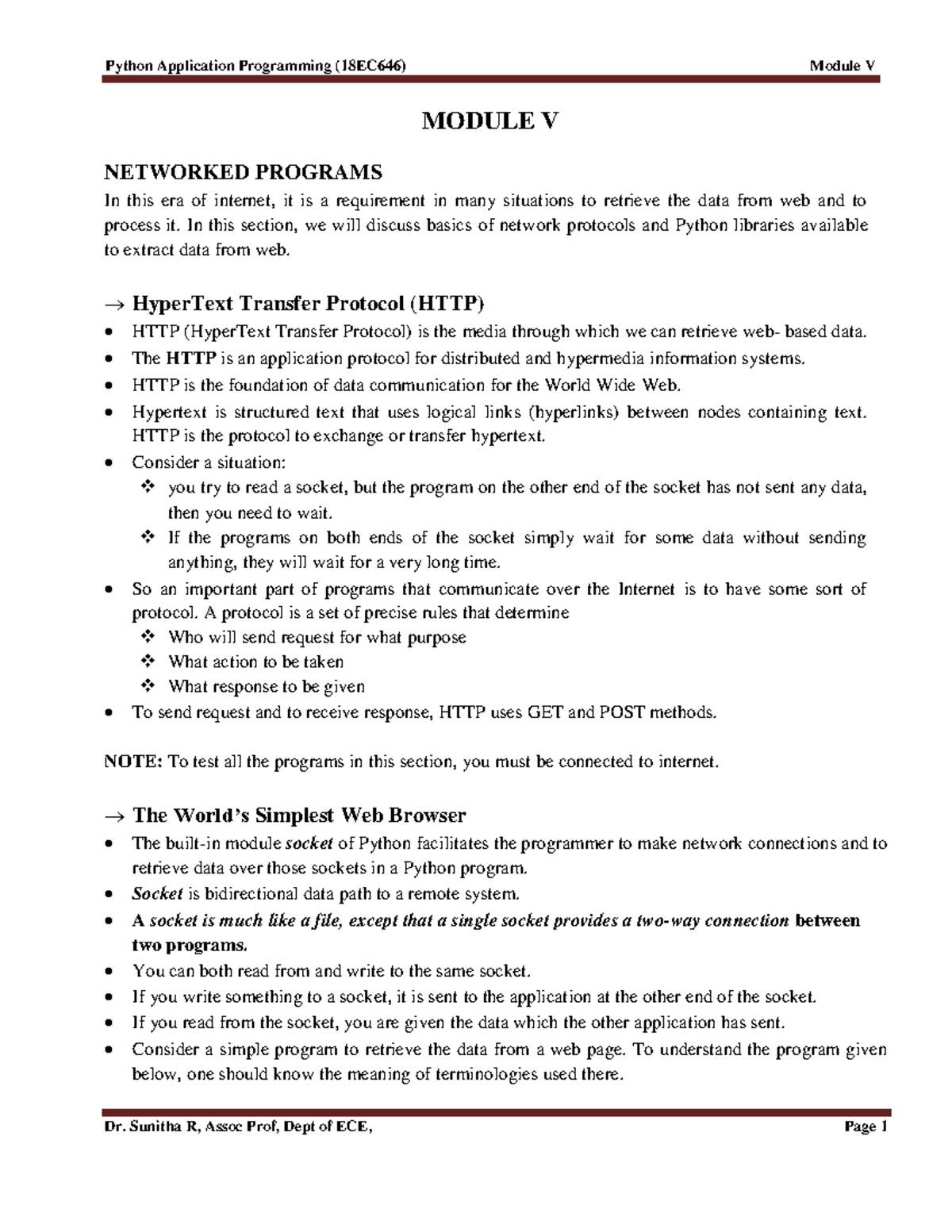 Module V - thanks - Python Application Programming (18EC646) Module V ...