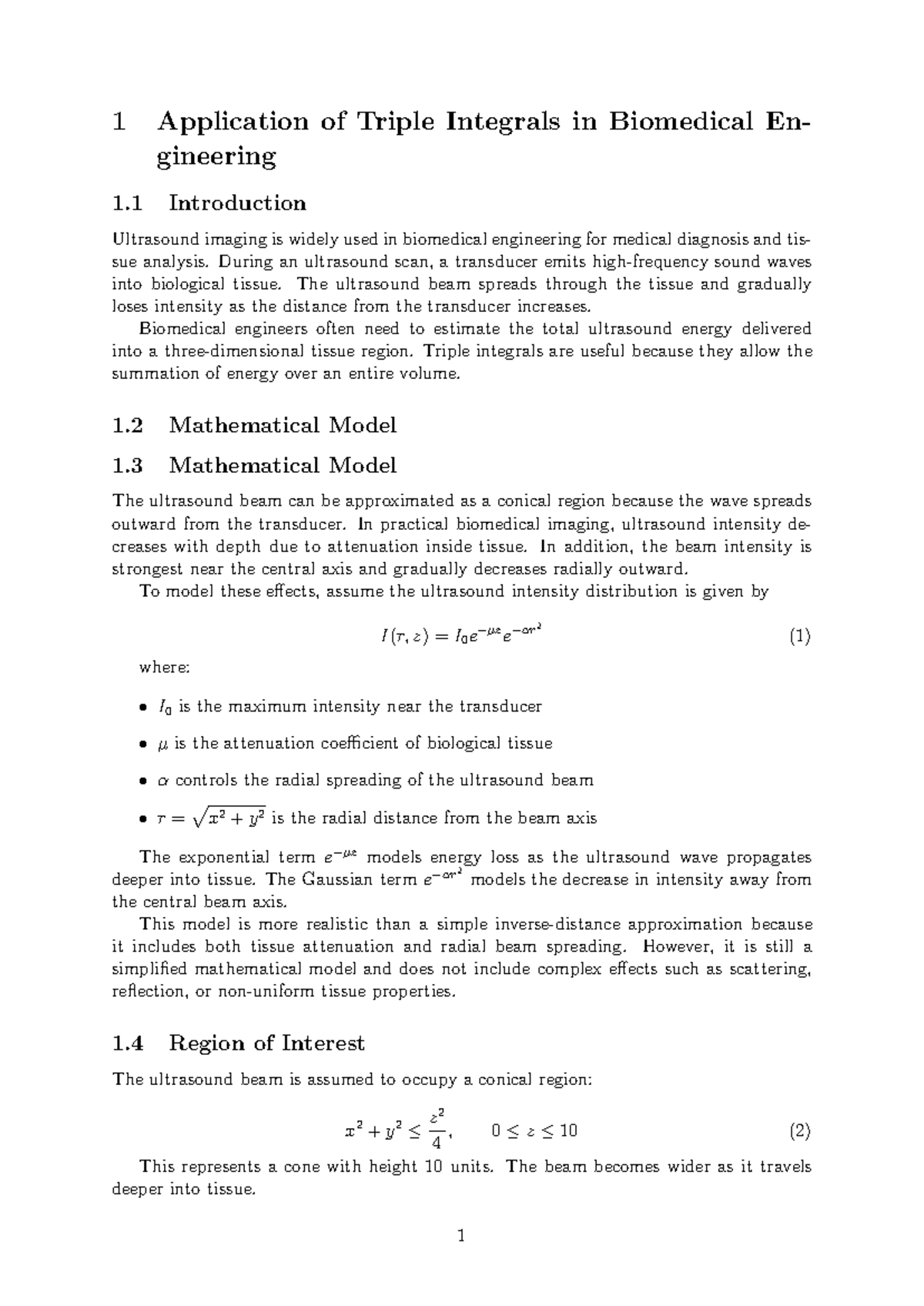 Application of Triple Integrals in Biomedical Engineering: Ultrasound ...