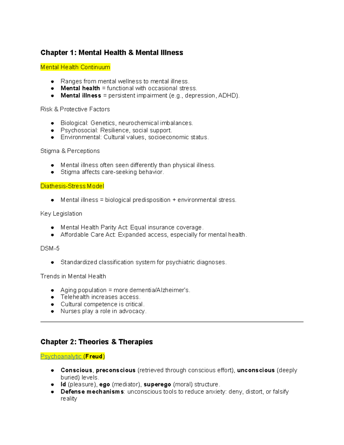 Psych 101: Final Exam Review on Mental Health and Disorders - Studocu