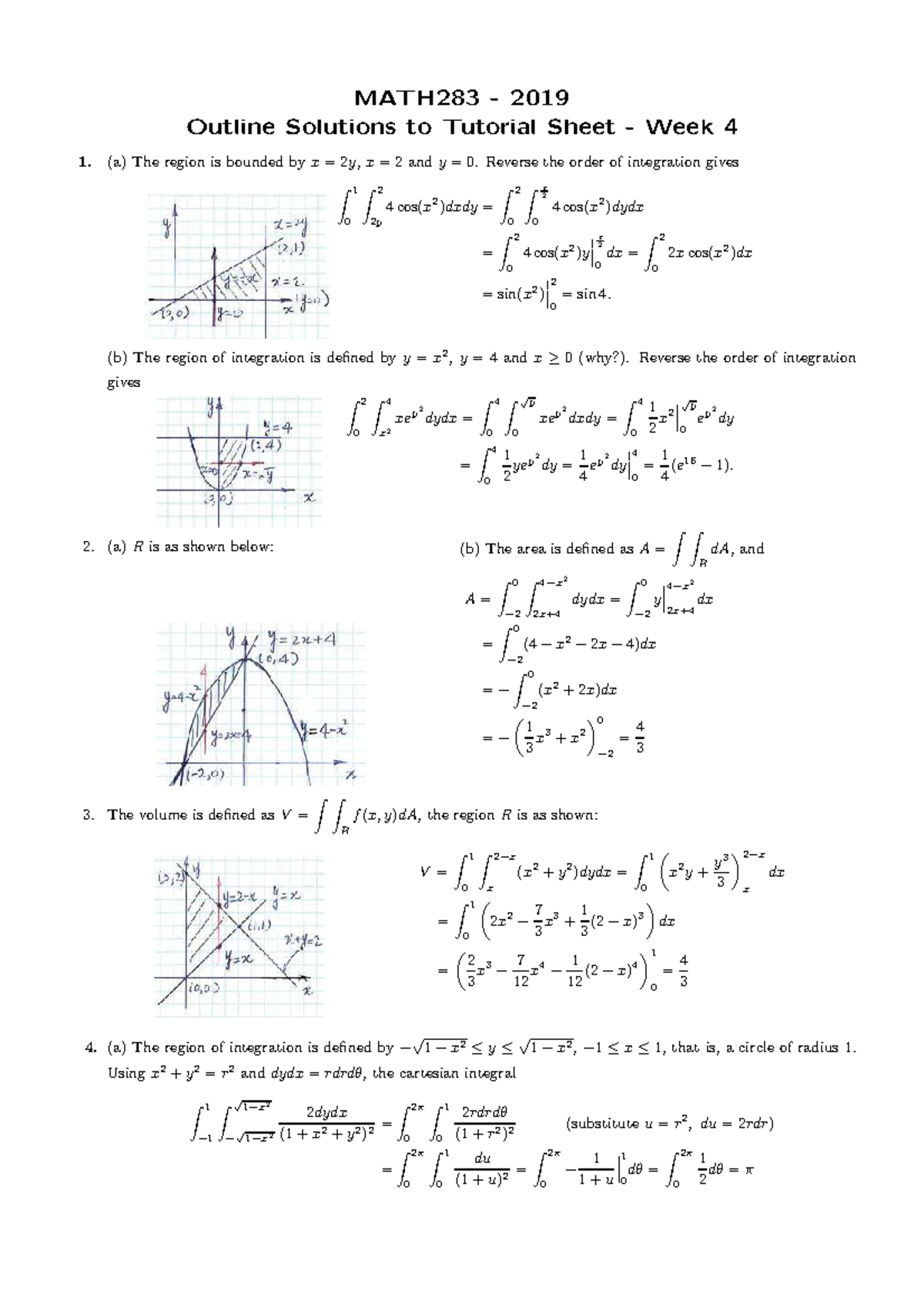 M283 TS04 Soln - Tutorial Solutions - MATH283 - 2019 Outline Solutions ...