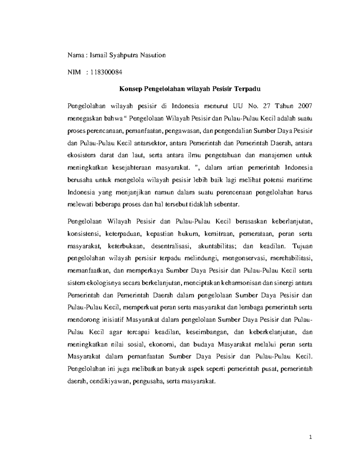 ICZM Tugas 2: Konsep Pengelolaan Wilayah Pesisir Terpadu di Indonesia ...