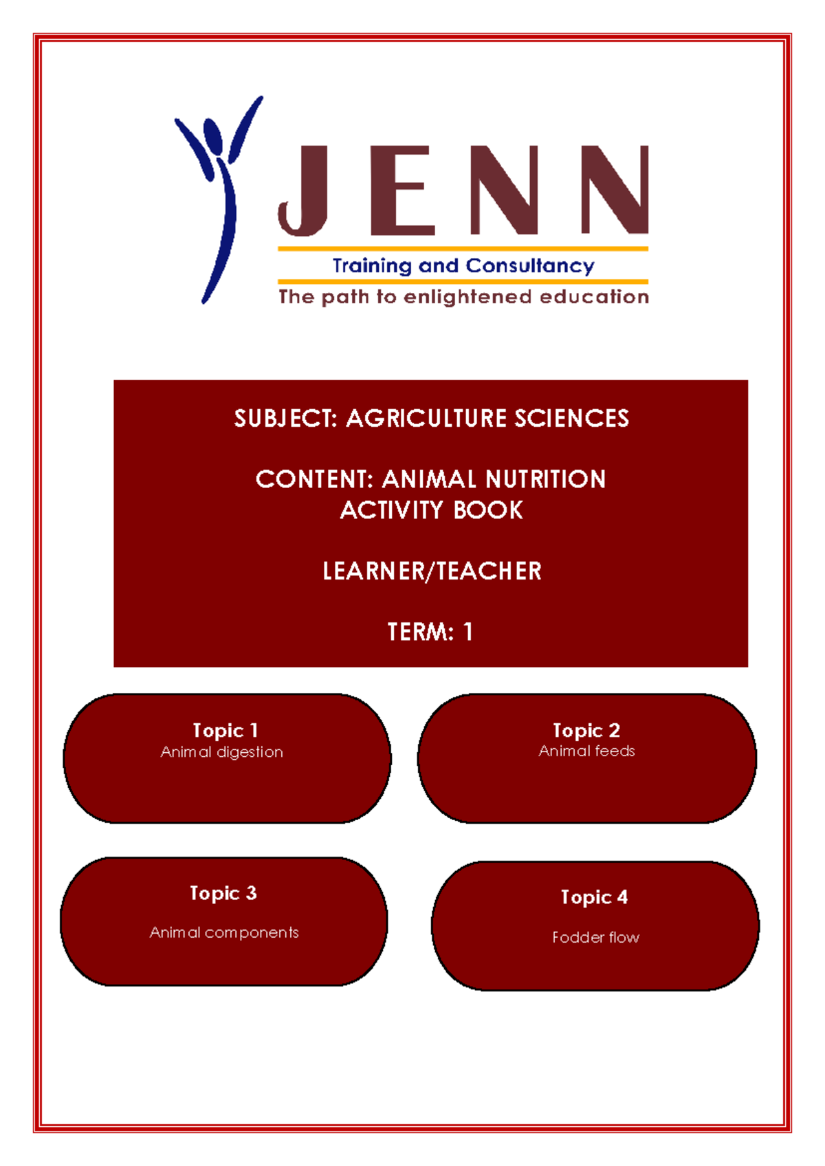 Agricultural Animal Nutrition Activity Manual - Term 1 Guide - Studocu