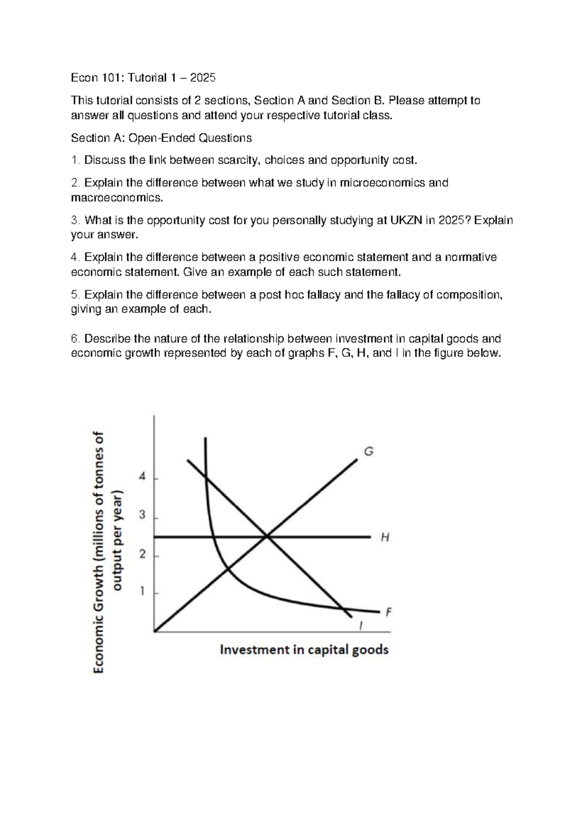 Econ 101: Tutorial 1 - Scarcity, Opportunity Cost, and Economic ...