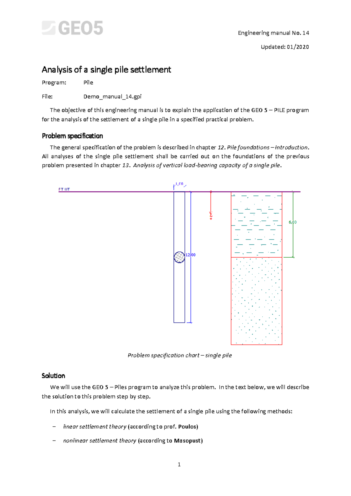 GEO 5 PILE Analysis: Single Pile Settlement (ENG 14) - Studocu