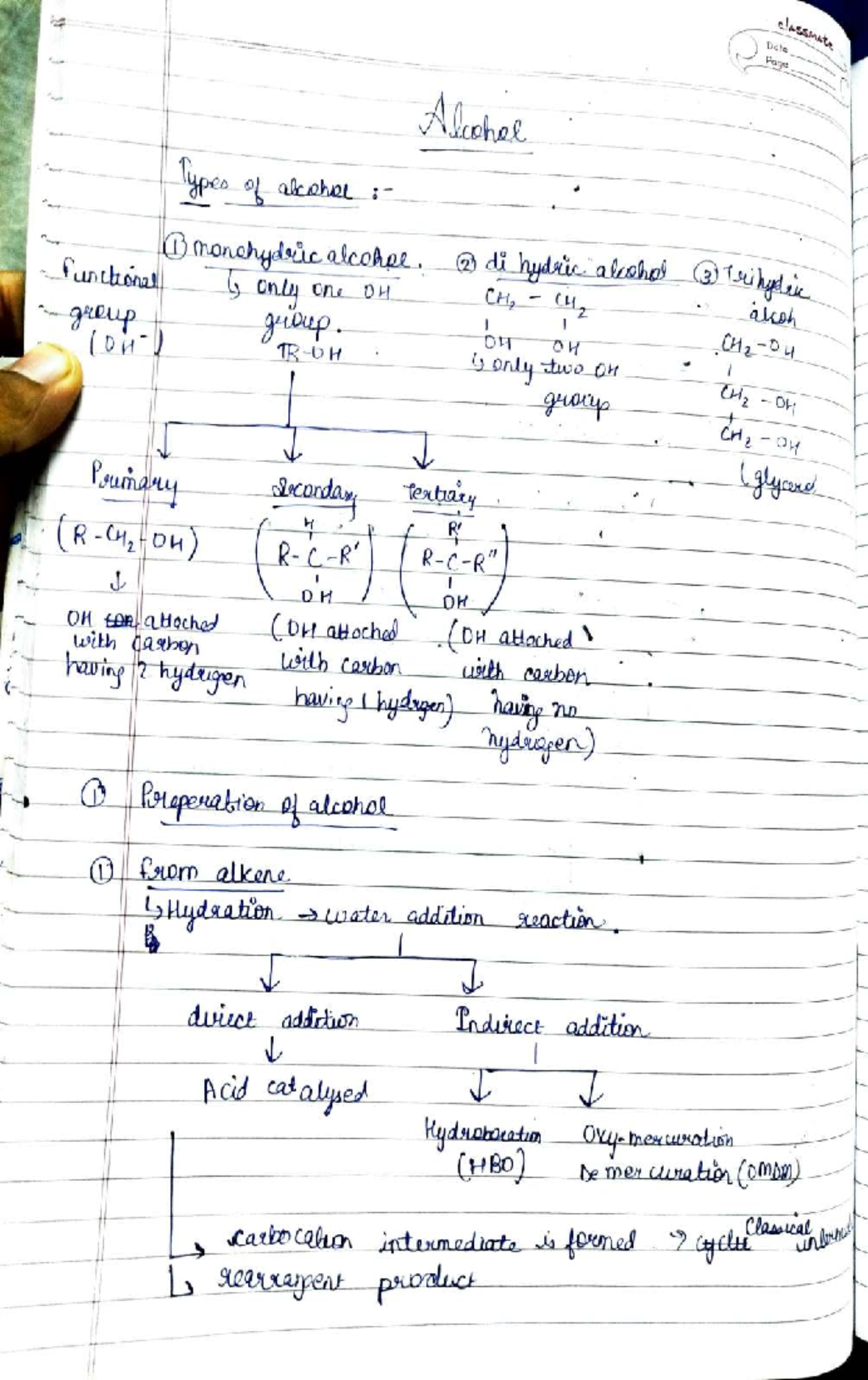 ALCOHOLS AND ETHERS: Class Notes for CHEM 101 - Studocu