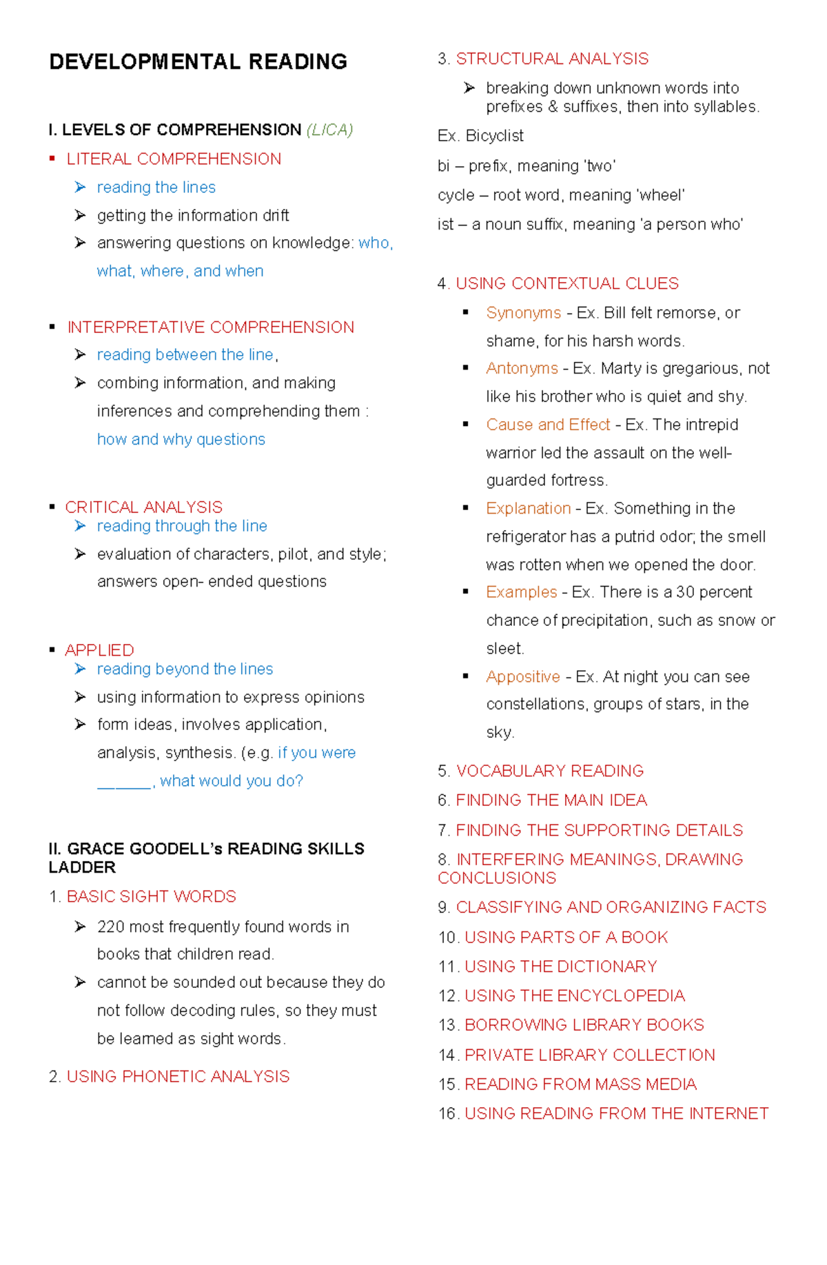 Developmental Reading LET Reviewer: Comprehension & Strategies Guide ...