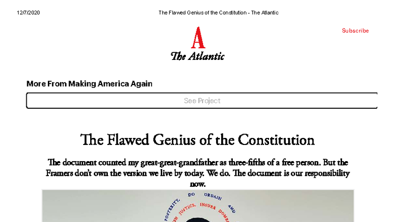 The Flawed Genius of the U.S. Constitution: A Critical Analysis - Studocu