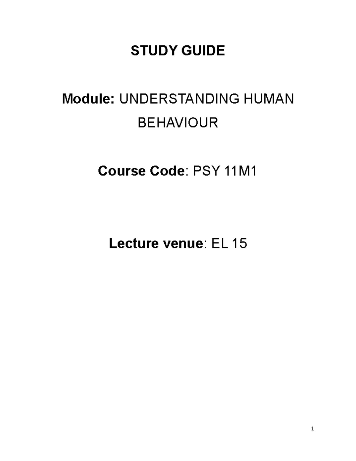 Notes PSY 11M Understanding Human Behavior - Study Guide - Studocu
