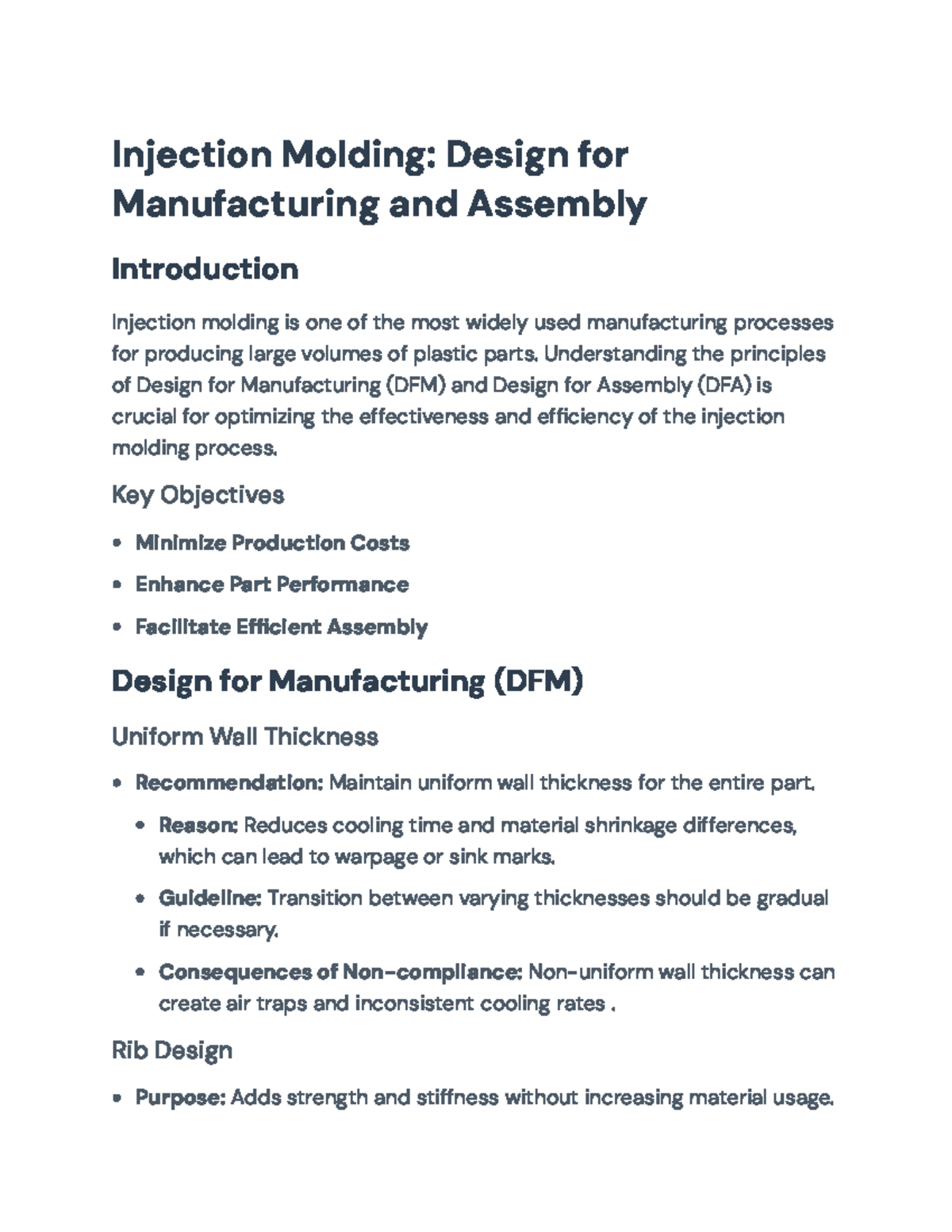 Injection Molding Design for Manufacturing and Assembly Guidelines ...