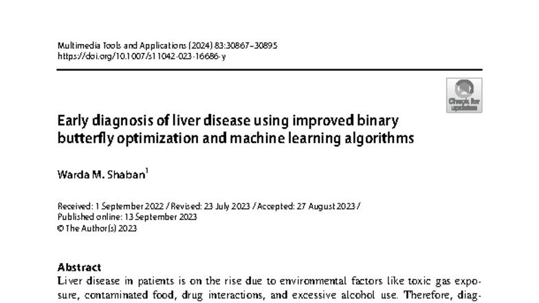 S11042 2024 Final Exam: Liver Disease Diagnosis via Machine Learning ...
