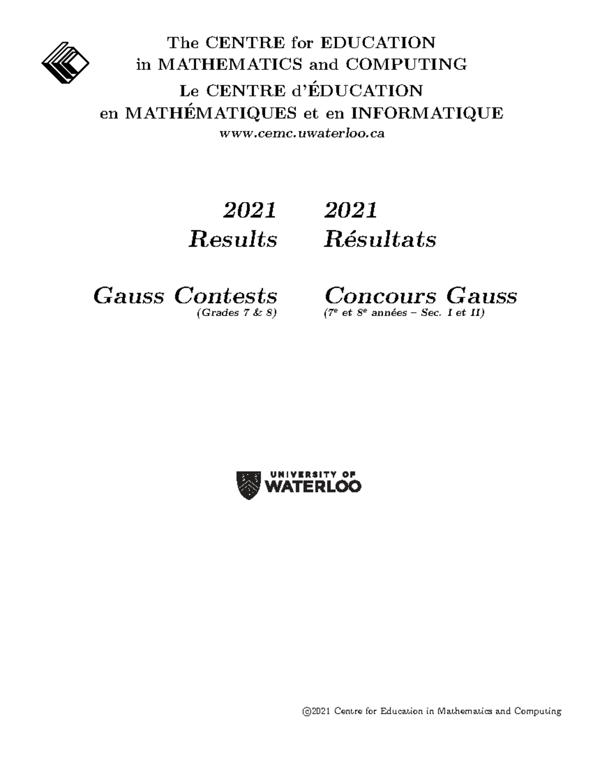 2021 Gauss Contest Results for Grades 7 & 8 - CEMC - Studocu