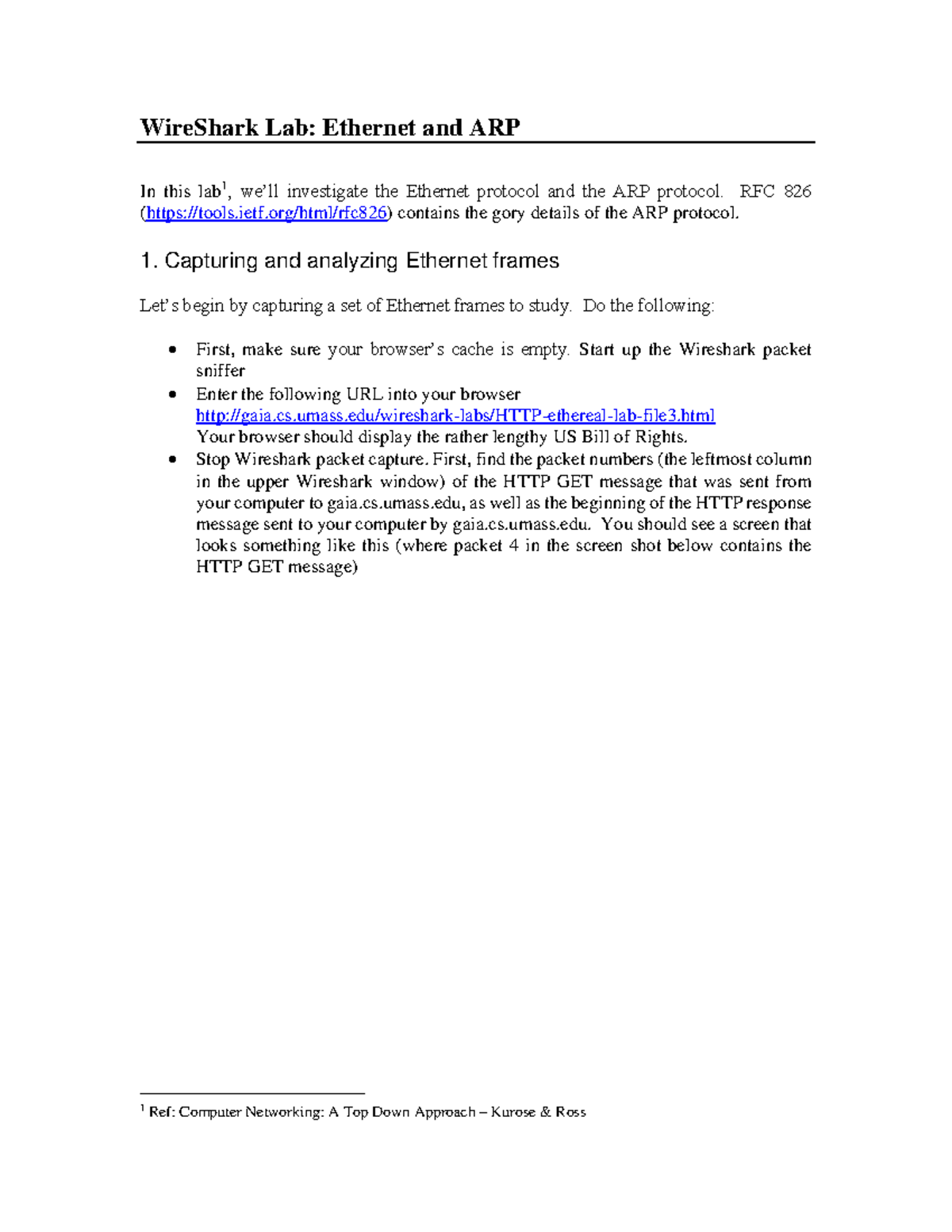 Wireshark Lab: Analyzing Ethernet & ARP Protocols - Studocu
